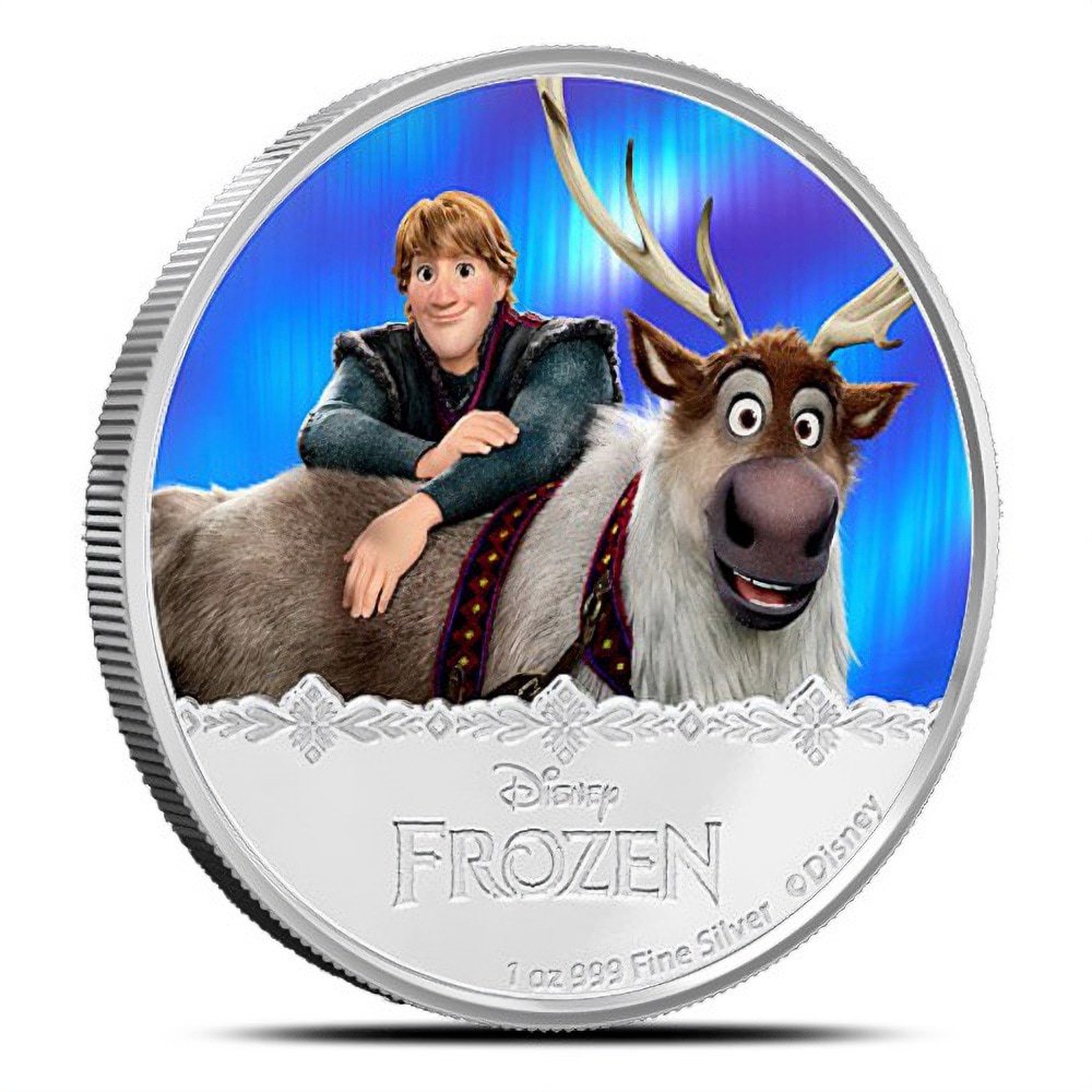 2016 1 oz Niue Silver Disney Frozen Kristoff and Sven Proof Coins l JM ...