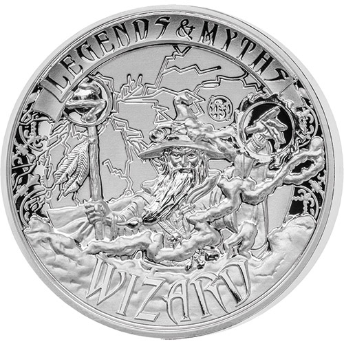 2017 2 oz Reverse Proof Solomon Islands Silver Legends and Myths Wizard ...