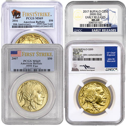 1 oz American Gold Buffalo Coin MS69 (Random Year, Varied Label, PCGS or NGC) l JM Bullion™