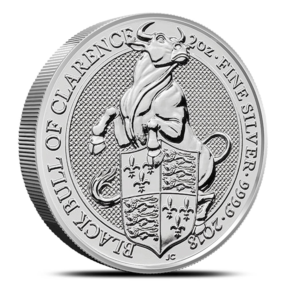 2018 2 oz British Silver Queen's Beast Black Bull Coin l JM Bullion™
