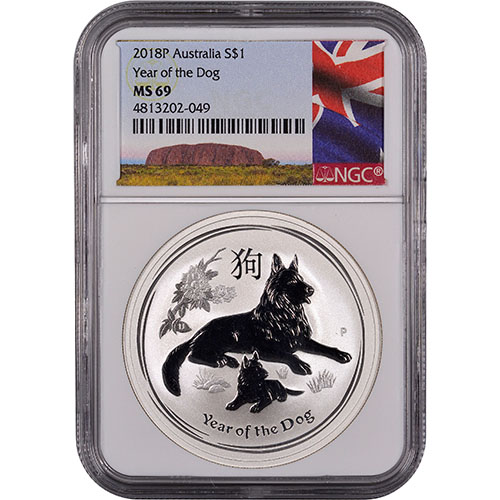 Buy 2018 1 oz Australian Silver Dog Coins NGC MS69 l JM Bullion™