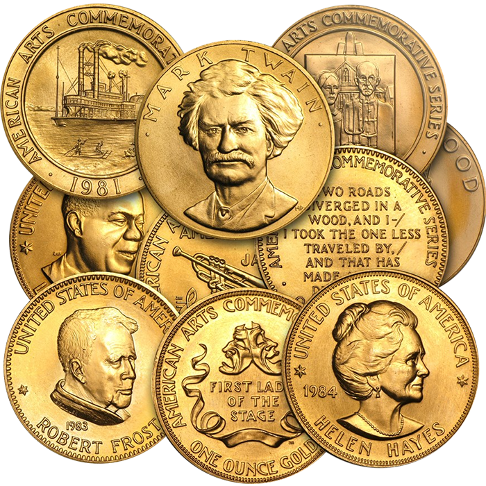 1 oz US Mint Commemorative Arts Gold Medal (Random) l JM Bullion™
