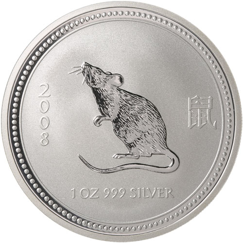 2008 1 oz Australian Silver Lunar Rat Series I Coins l JM Bullion™