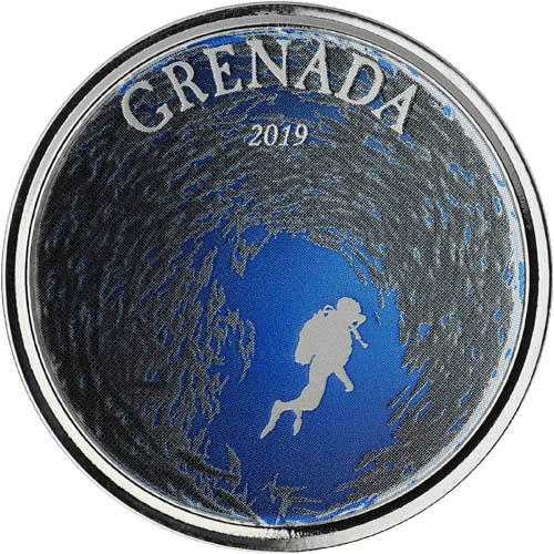 2019 1 oz Colorized Grenada Silver Diving Paradise Coins l JM Bullion™
