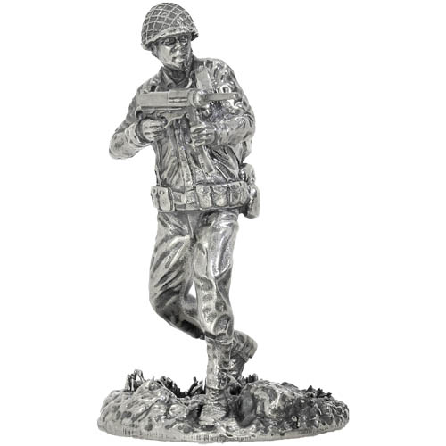 4 oz Antique Finish Silver Soldiers Greaseman Gary Statues l JM Bullion™