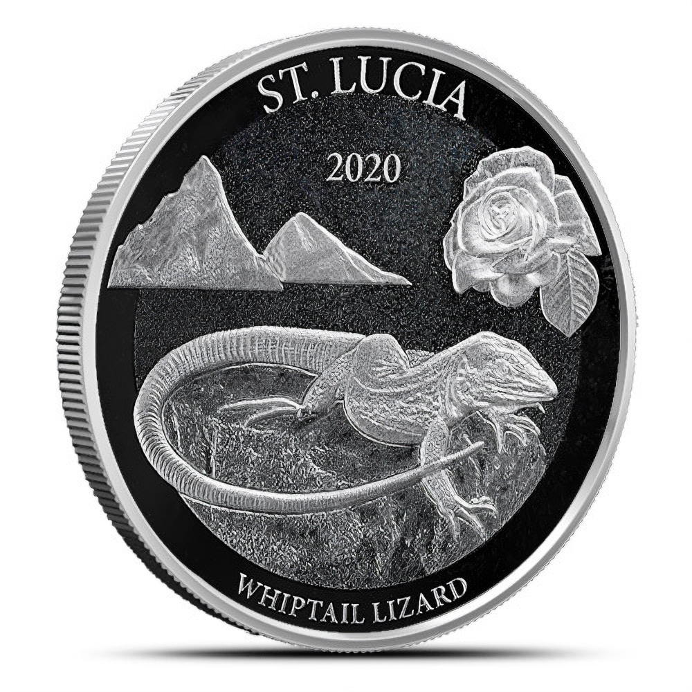 2020 1 oz St. Lucia Silver Whiptail Lizard Coin l JM Bullion™