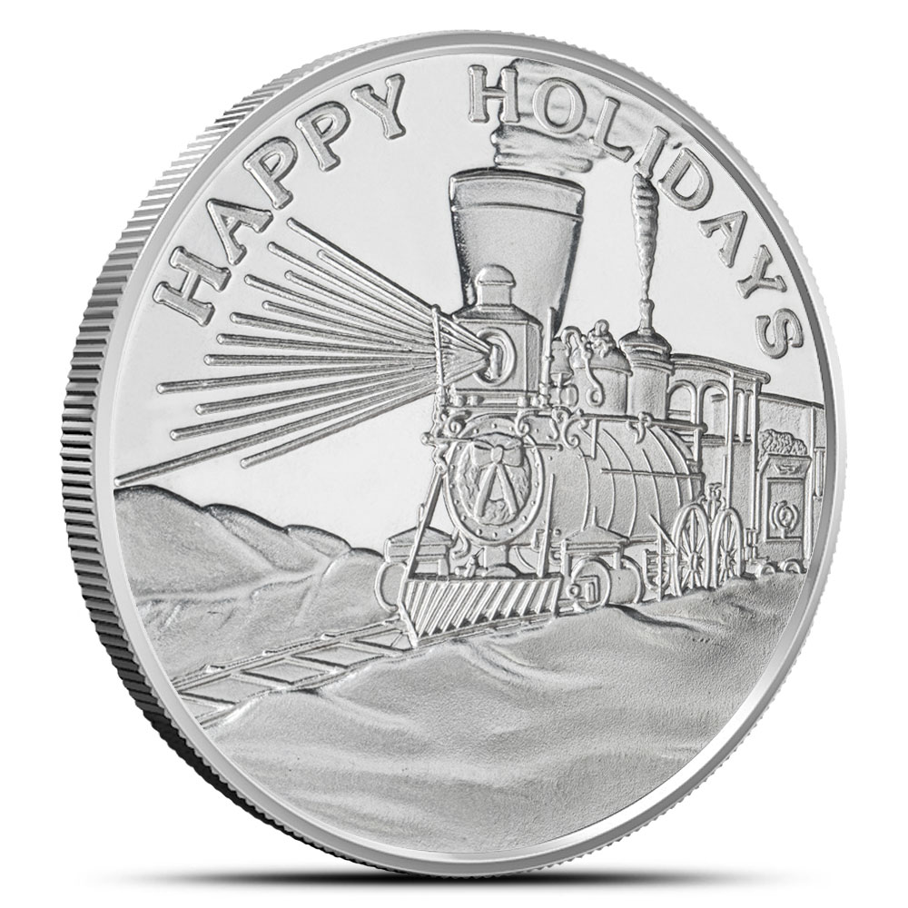 1 oz Happy Holidays Train Silver Round (New) l JM Bullion™
