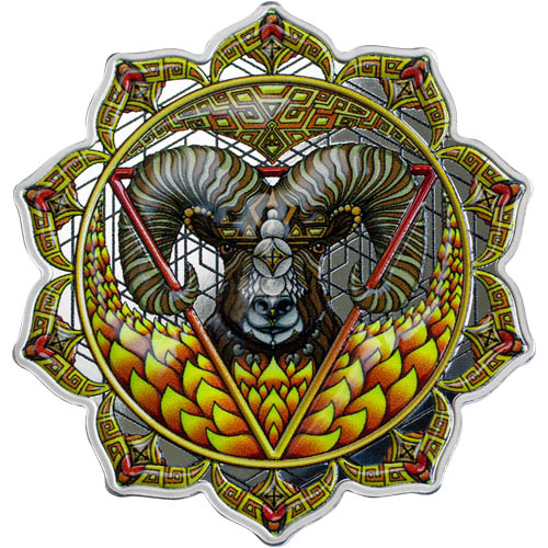 2022 2 oz Colorized Silver Ram of the 3rd Chakra Coin l JM Bullion™