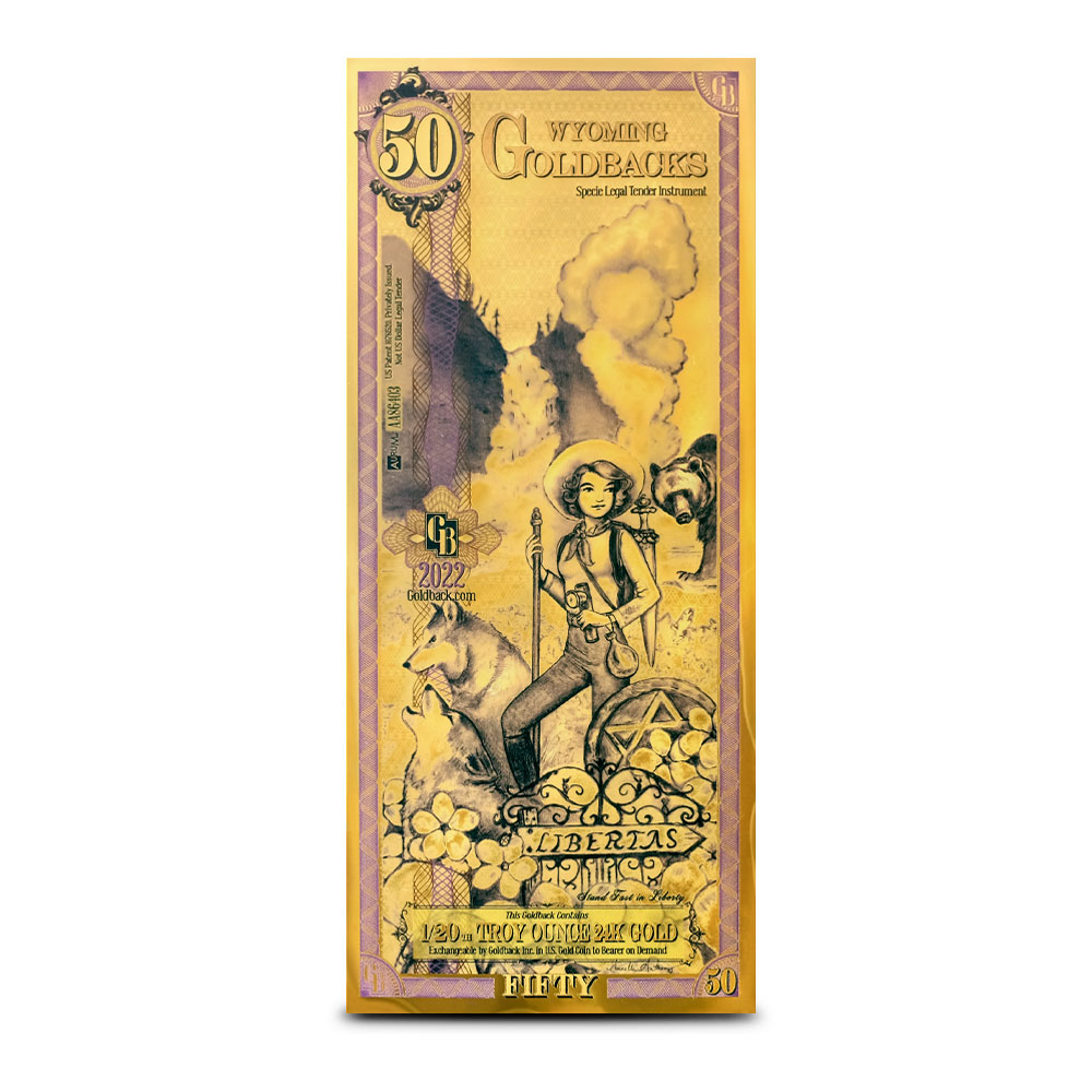 50 Wyoming Goldback Gold Note (New) l JM Bullion™