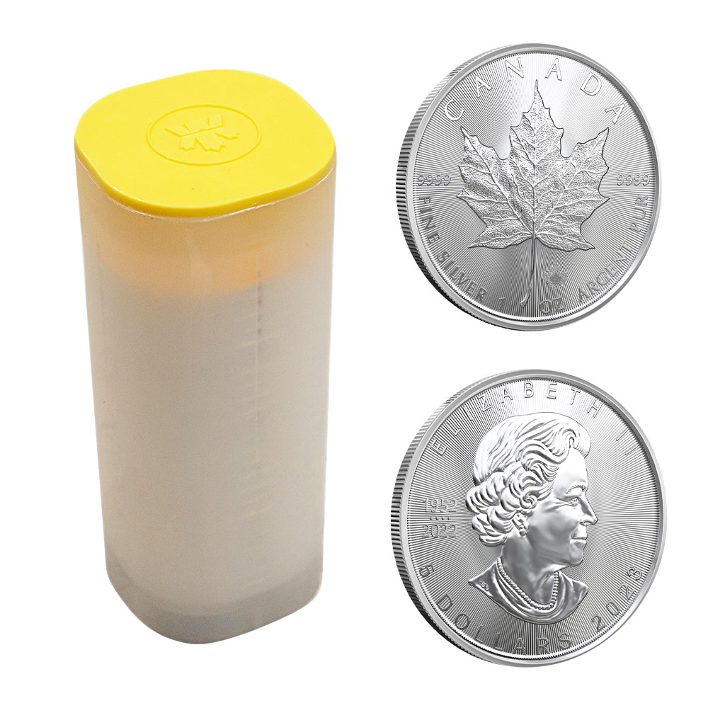 2023 1 oz Canadian Silver Maple Leaf Tube (25 Coins, BU) l JM Bullion™