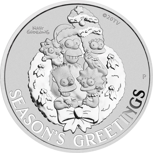 Tuvalu Silver The Simpsons Season's Greeting Coin l JM Bullion™