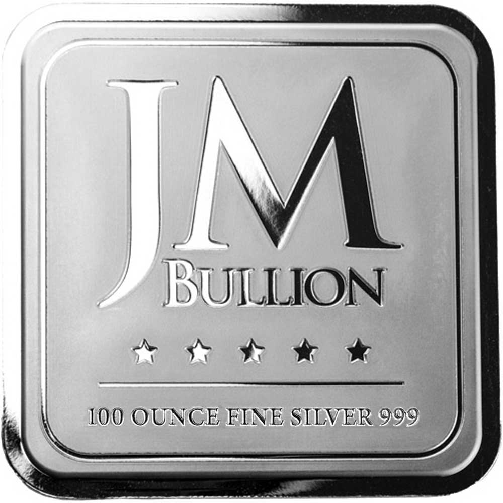 100 oz JM Bullion Square Silver Bar (New w/ Assay) l JM Bullion™