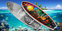 Add Vibrant Colors to Your Coin Collection with New Surfboard Coins
