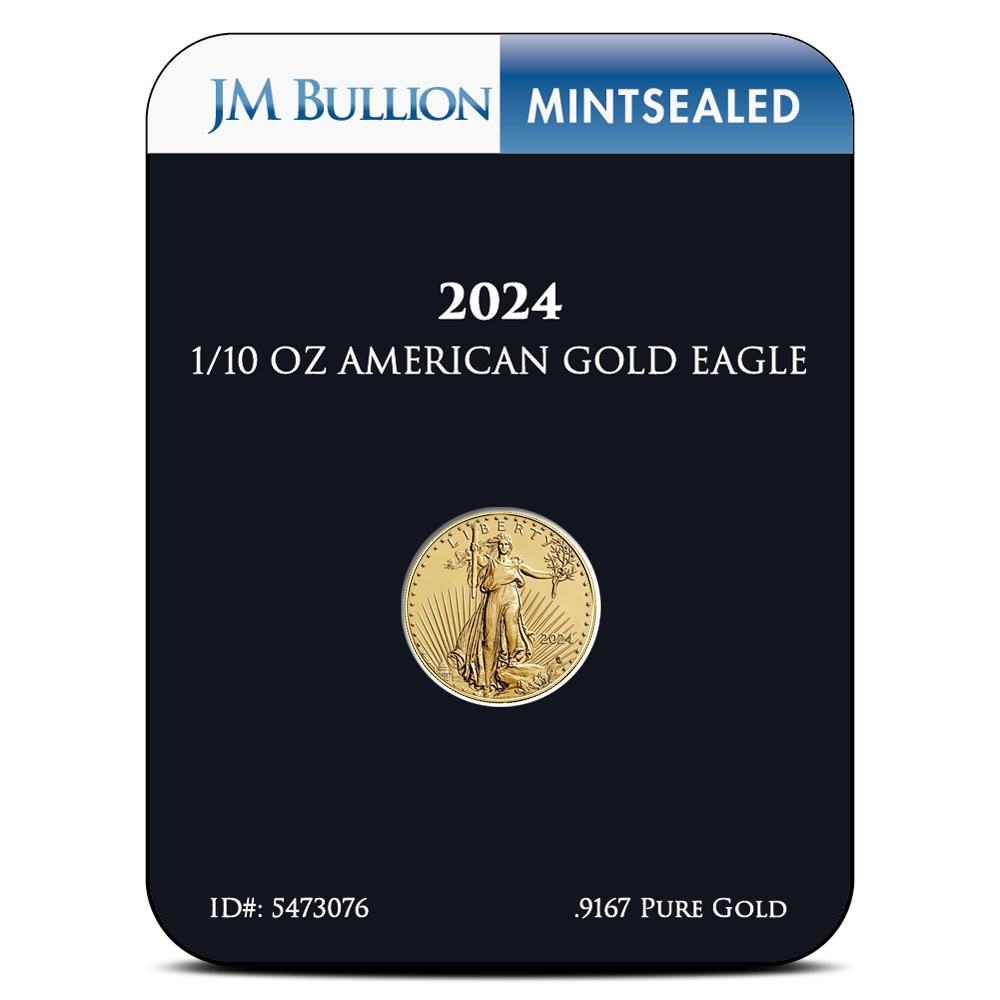 2024 1/10 oz American Gold Eagle Coin (MintSealed, BU) l JM Bullion™