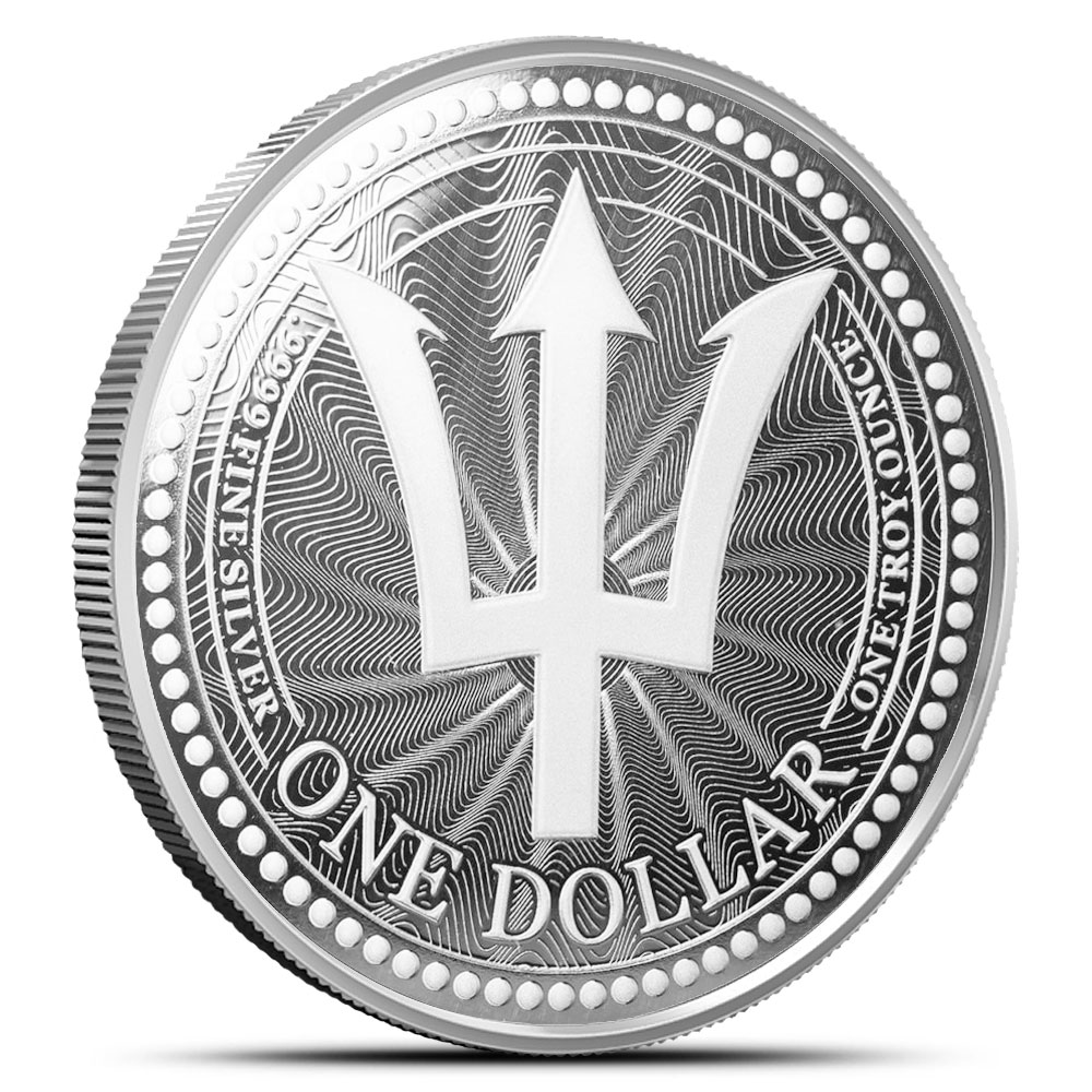2023 1 oz Barbados Silver Trident Coin (BU) l JM Bullion™