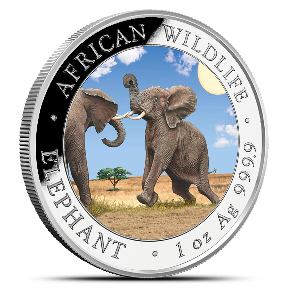 2024 1 oz Colorized Somalia Silver Elephant Coin (BU) l JM Bullion™