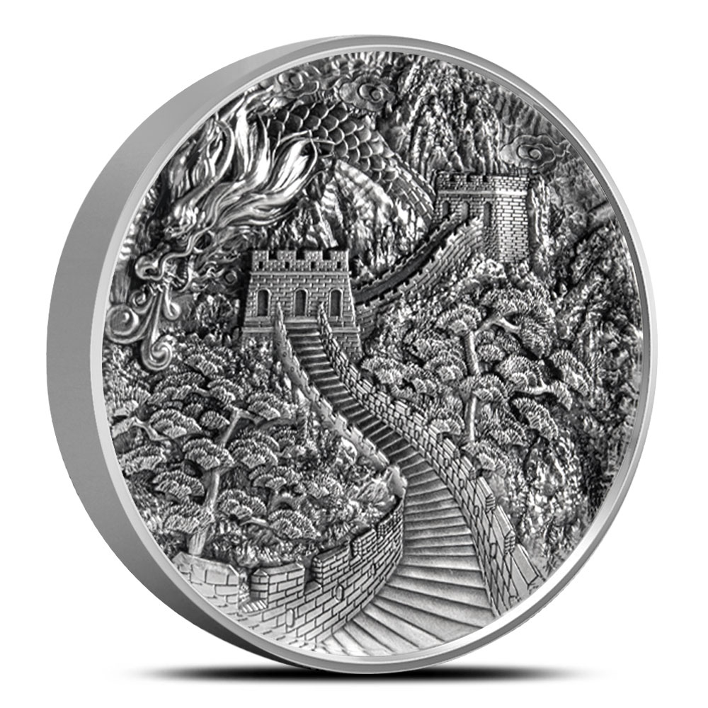 2024 Antique Silver The Dragon Awakening and The Great Wall of China ...