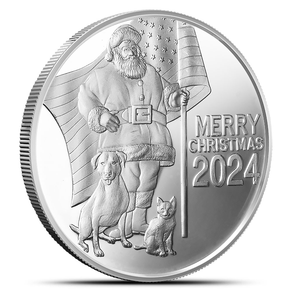 2024 1 oz Merry Christmas Santa Silver Round (New) l JM Bullion™