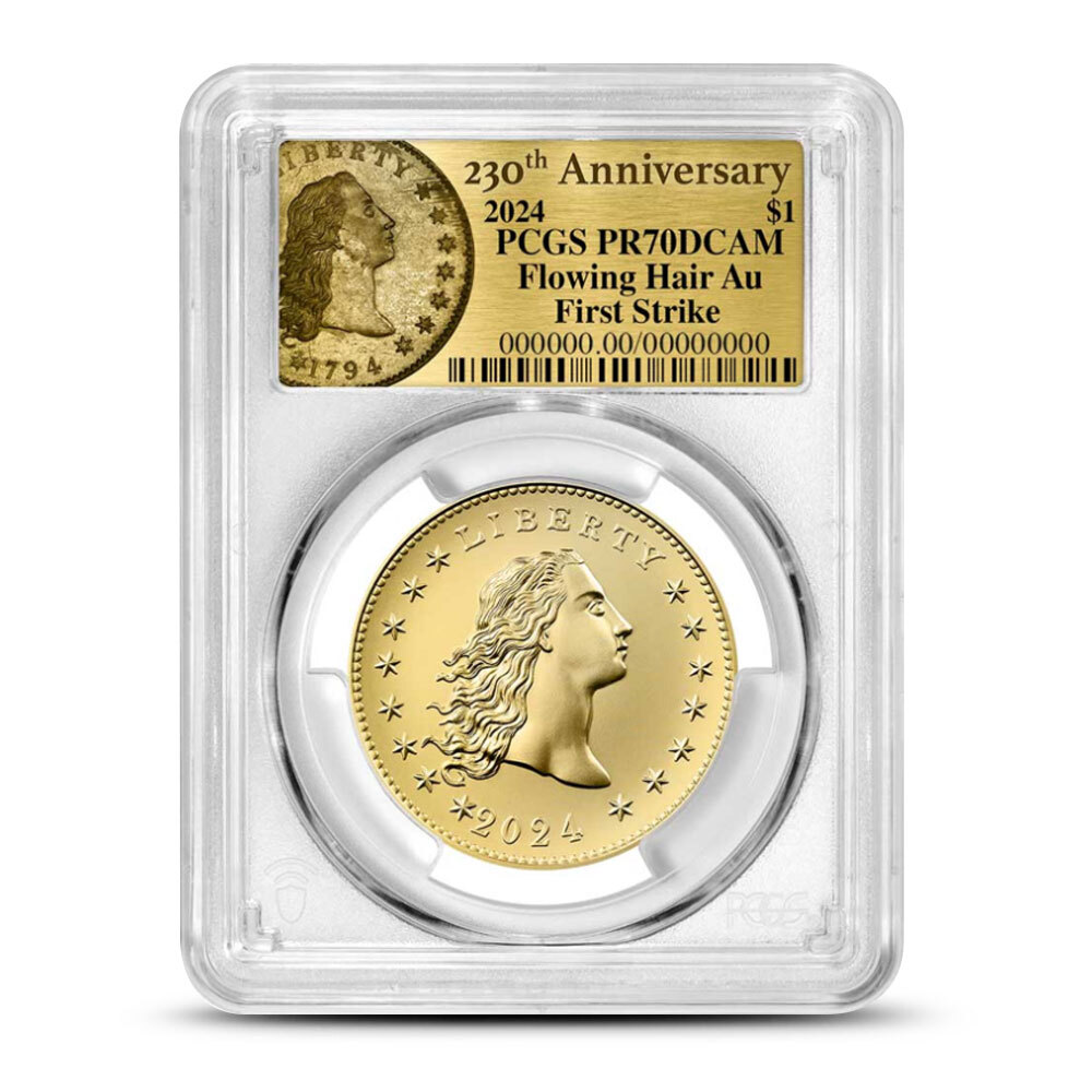 2024 1 oz Proof American Gold 230th Anniversary Flowing Hair Coin PCGS ...
